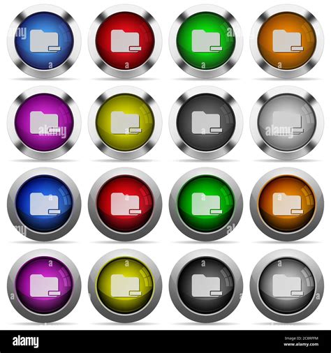 Set Of Remove Folder Glossy Web Buttons Arranged Layer Structure Stock