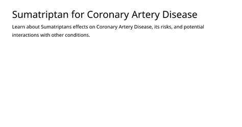 Sumatriptan For Coronary Artery Disease Medsis
