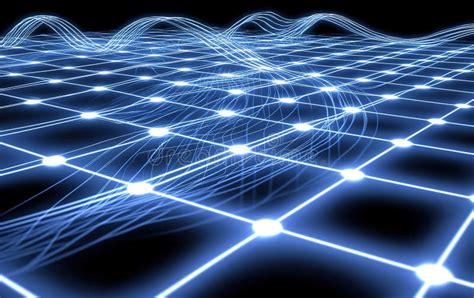 A 3d Grid Showcasing Dynamic Light Waves Flowing Smoothly Across Its Surface In A Dark High