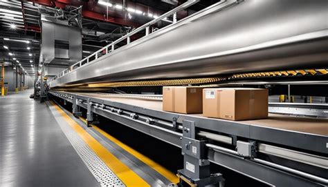 Conveyor Belt Carrying Packaged Goods To The Loading Dock Premium AI Generated Image