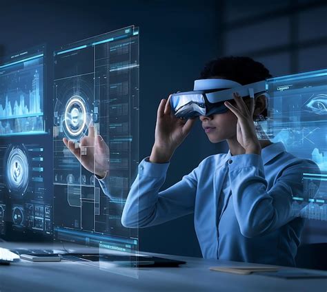 Person Using Ar Technology To Perform Their Occupation Premium Ai