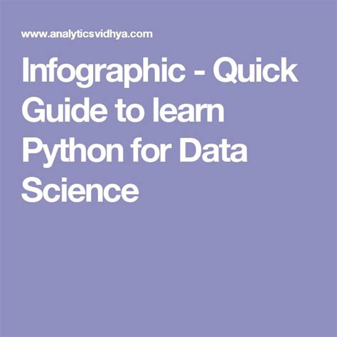Infographic Quick Guide To Learn Python For Data Science Data
