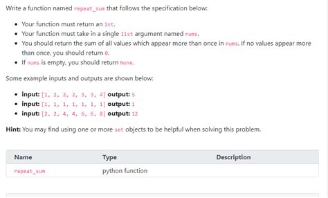 Solved Write A Function Named Repeatsum That Follows The