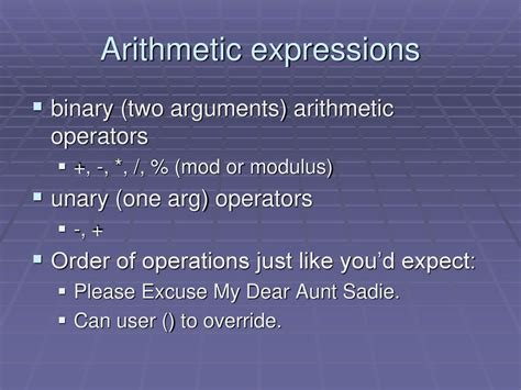 Todays Topic Arithmetic Expressions Ppt Download