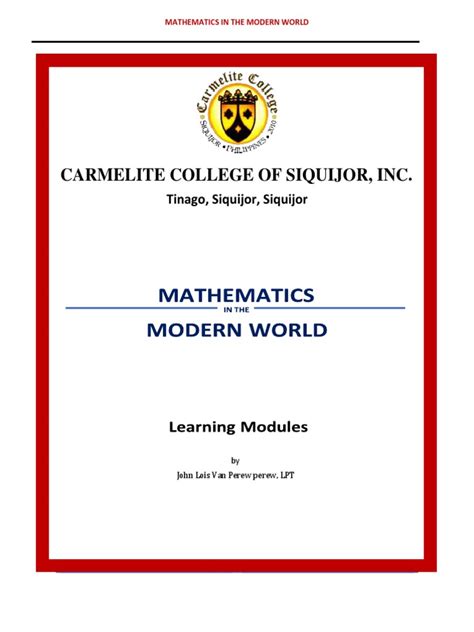 Ged 102 Mathematics In The Modern World Module Pdf Copy 230116013450