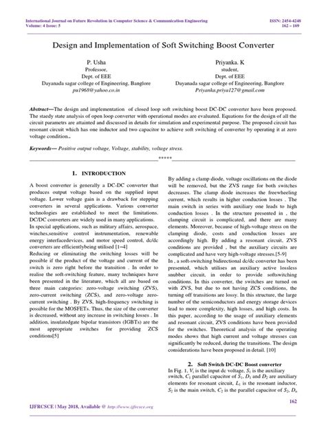 Design And Implementation Of Soft Switching Boost Converter Pdf