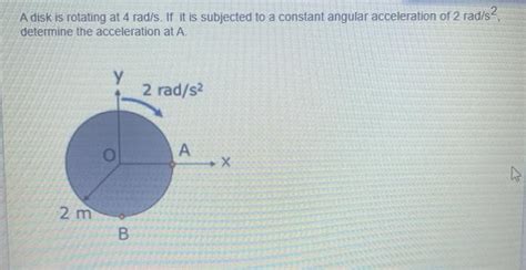 Solved A Disk Is Rotating At 4 Radis If It Is Subjected To