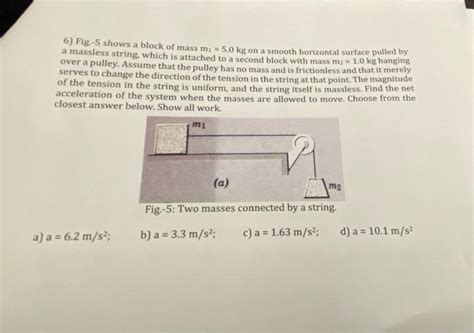solved 6 fig −5 shows a block of mass m1 5 0 kg on a