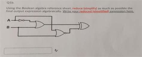 Solved Q1b Using The Boolean Algebra Reference Sheet