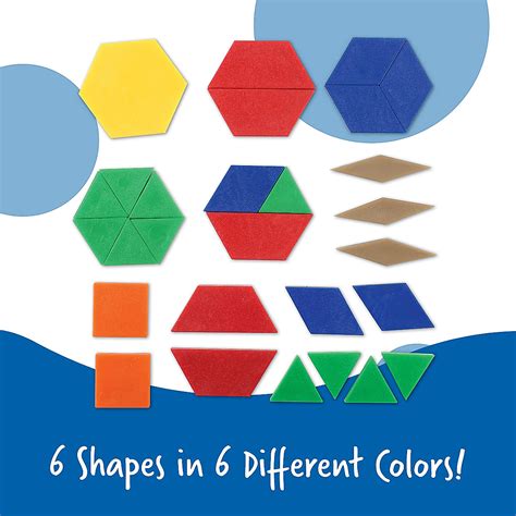 Learning Resources Plastic Pattern Blocks Set Of 250 Ages 3 Shape Games For Preschoolers