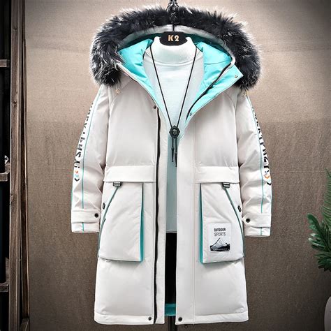 Long Down Coat 2021 겨울 남성 다운 재킷 후드 패션 남성 Windproof 두꺼운 따뜻한 브랜드 남성 의류 긴