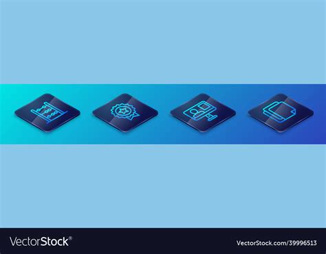 Set Isometric Line Online Class Abacus File Vector Image