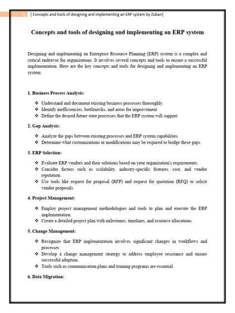 Erp System Design And Implementation Guide Pdf Enterprise Resource