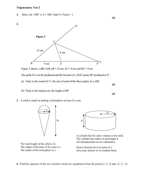 Trigonometry Test 2 Opt Pdf
