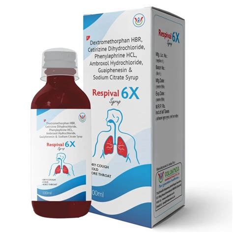 100ml Dextromethorphan Dihydrochloride Phenylephrine Hcl Ambroxol Hydrochloride Guaiphenesin