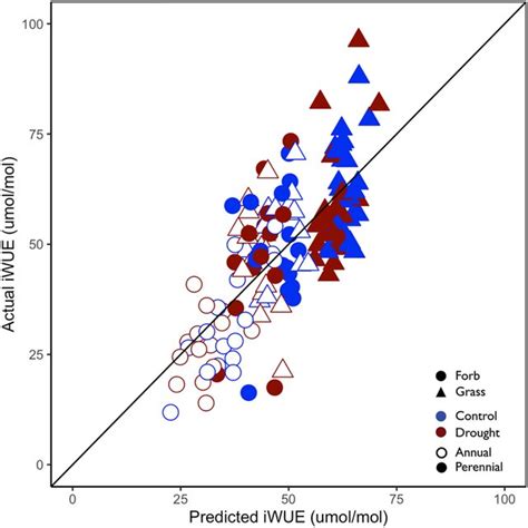 Linear Correlation Plot Of Mean Intrinsic Water‐use Efficiency With Download Scientific Diagram