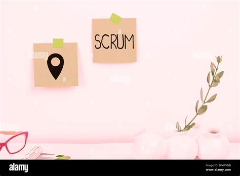 Conceptual Display Scrum Word Written On Handwriting As Distinct From Print Written Characters