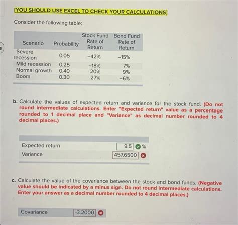 Solved You Should Use Excel To Check Your Calculations