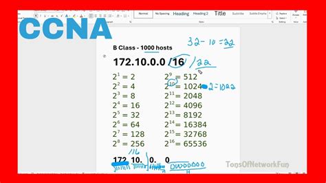 Ccna Class B Flsm Example 1721000 16 Youtube