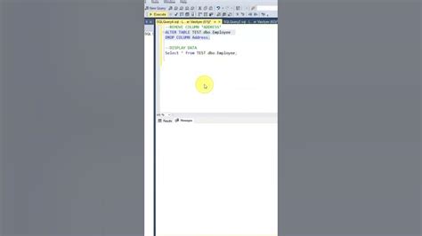 Sql Remove Column Using Alter Statement Youtube