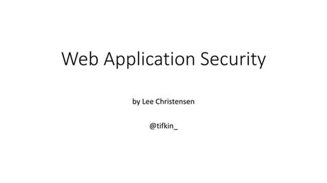 Web Application Security Pptx
