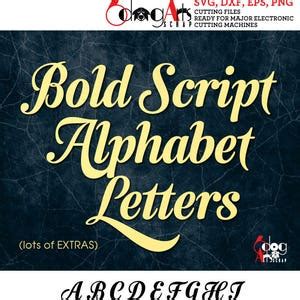 Bold Script Alphabet Letters SVG DXF Vector Images Monogram Cuttables Vinyl Iron On Heat Press