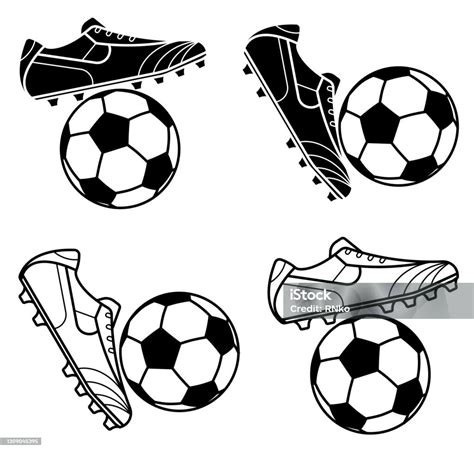 흑백 클래식 축구 공과 축구 부츠 스파이크 운동화 흰색 배경에 격리된 벡터 발에 대한 스톡 벡터 아트 및 기타 이미지 발 축구공 Championship Istock