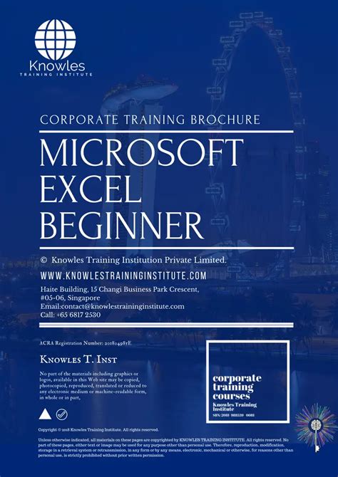 Microsoft Excel Beginner Training Course In Singapore Knowles Training Institute