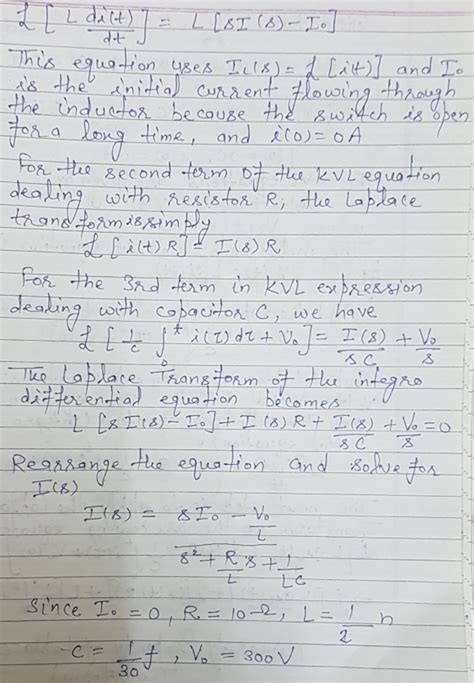 Using Laplace Transform Find The Load And Current Of The Lrc Series