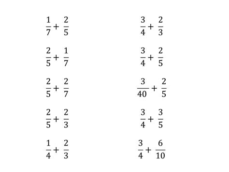 Adding Fractions With Different Denominators Variation Theory