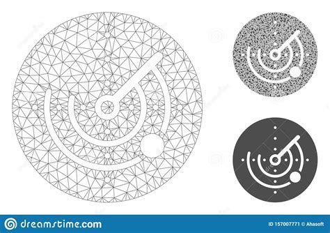 Radar Vector Mesh Network Model And Triangle Mosaic Icon Stock Vector Illustration Of Model