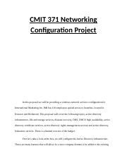 Network Proposal CMIT 371 Docx CMIT 371 Networking Configuration
