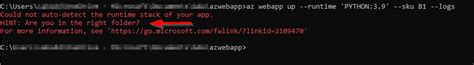 Why Is Az Webapp Up Detecting My Runtime When I Have Specified It Vis