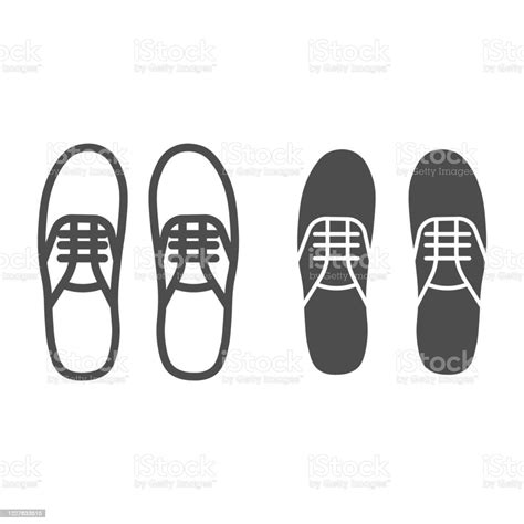 스 니 커 즈 라인과 단단한 아이콘 신발 개념 검 슈즈 는 흰색 배경에 기호 모바일 개념 및 웹 디자인에 대 한 윤곽 스타일에 스포츠 신발 아이콘 벡터 그래픽 가죽에 대한