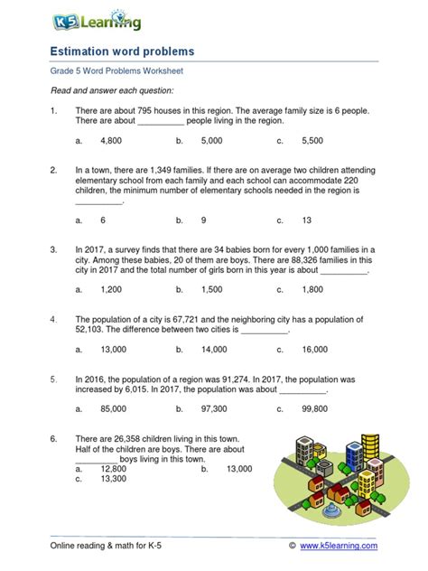 Grade 5 Word Problems Estimating Rounding A Pdf