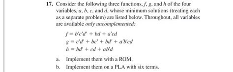 Solved 17 Consider The Following Three Functions F G And Chegg Com