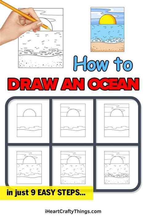 Ocean Drawing How To Draw An Ocean Step By Step