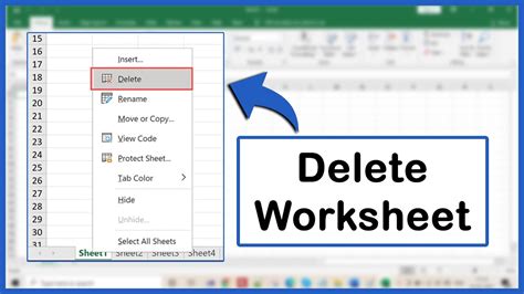 How To Delete A Worksheet In Excel Delete A Worksheet In A Microsoft Excel Workbook Youtube