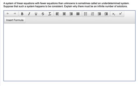 Solved A System Of Linear Equations With Fewer Equations