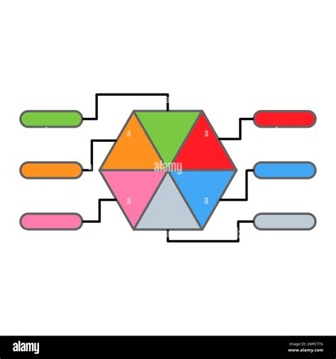 Colored Hexagon Graphic Chart Business Startup Concept Data Information Infographic Vector