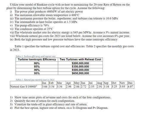 Solved Utilize Your Model Of Rankine Cycle With Re Heat To Chegg