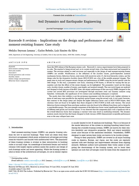 Eurocode 8 Revision Implications On The Design And Performance Of Steel Moment Resisting