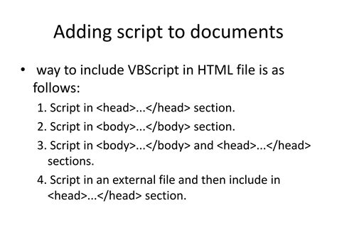 Vbscript Ppt