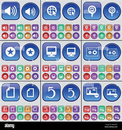 Sound Web Cursor Lollipop Star Monitor Cassette File Five Picture A Large Set Of Multi