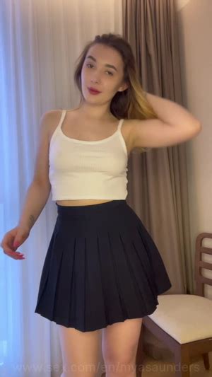 Myasaunders Blonde Girl Pulls Up Her Skirt And Spanks Her Juicy Ass
