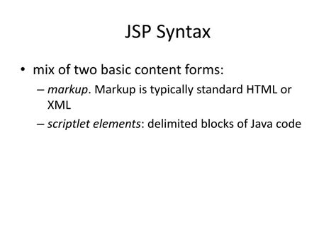 Ppt Jsp Powerpoint Presentation Free Download Id6089281