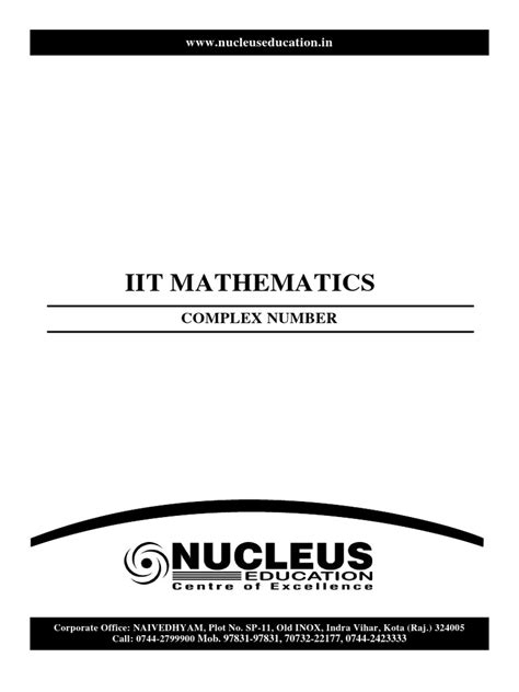 Complex Number Sheet Pdf Complex Number Cartesian Coordinate System