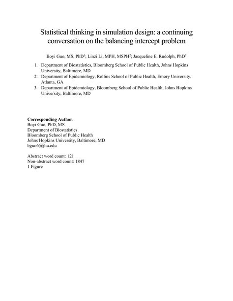 Pdf Statistical Thinking In Simulation Design A Continuing