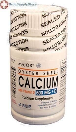 Major Oyster Shell Calcium 500mg With Vitamin D 200 Iu Tablets 60 E