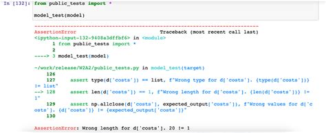 w2 a2 model test wrong length for d[ costs ] neural networks and deep